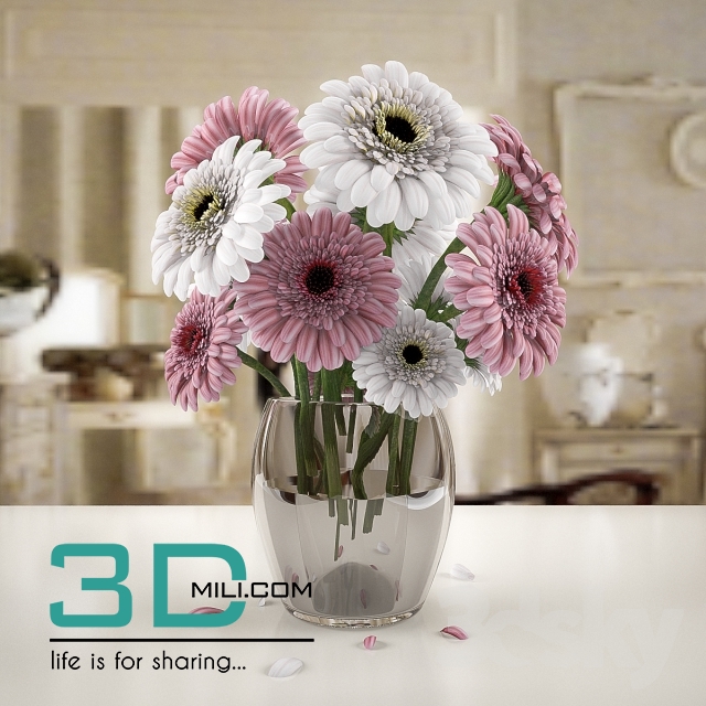 61. Gerbera Flower 3d Model 3DMili 2025 Download 3D Model – Free 3D ...