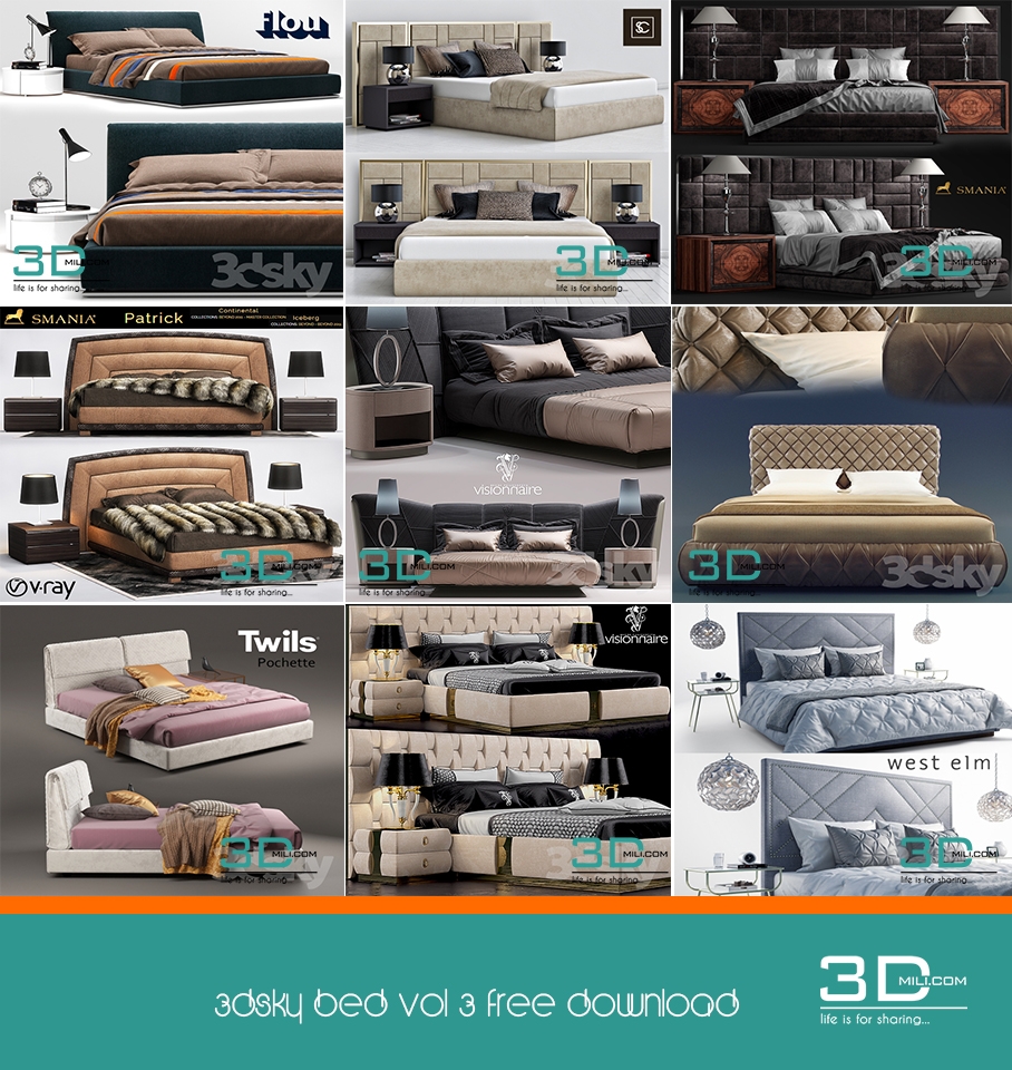 [HOT]_99.3dsky bed vol 3 free download - 3DMili 2025 Download 3D Model ...