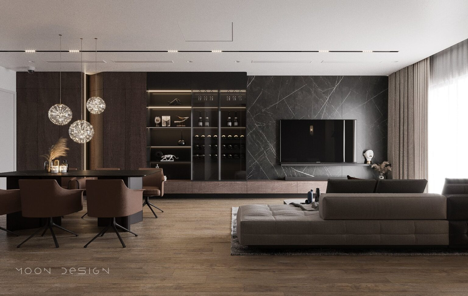 3D Interior Kitchen – Livingroom 241 Scene 3dsmax By Dat Hip - 3DMili ...